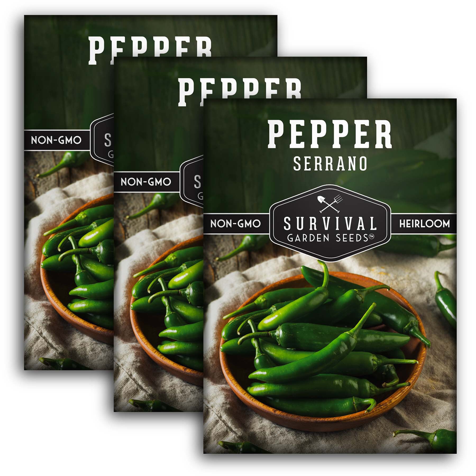 3 packs Serrano Pepper Seed - Non-GMO Heirloom Full Sun Annual Vegetable - Walmart.com