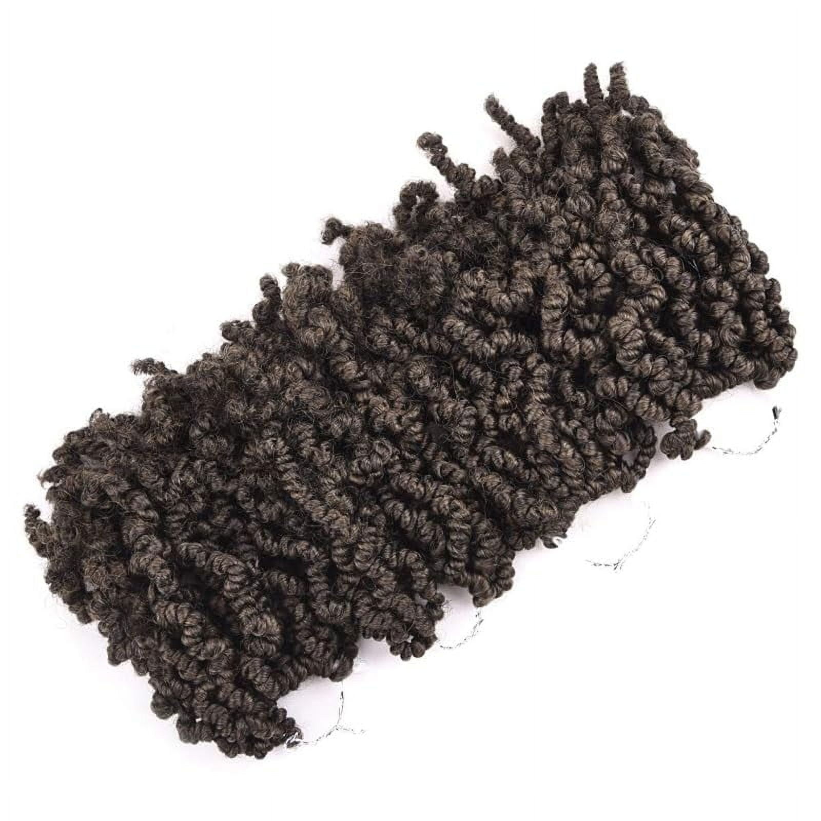 3 Packs Short Curly Spring Pre-twisted Braids Synthetic Crochet Hair Extensions 12 inch 15 ...