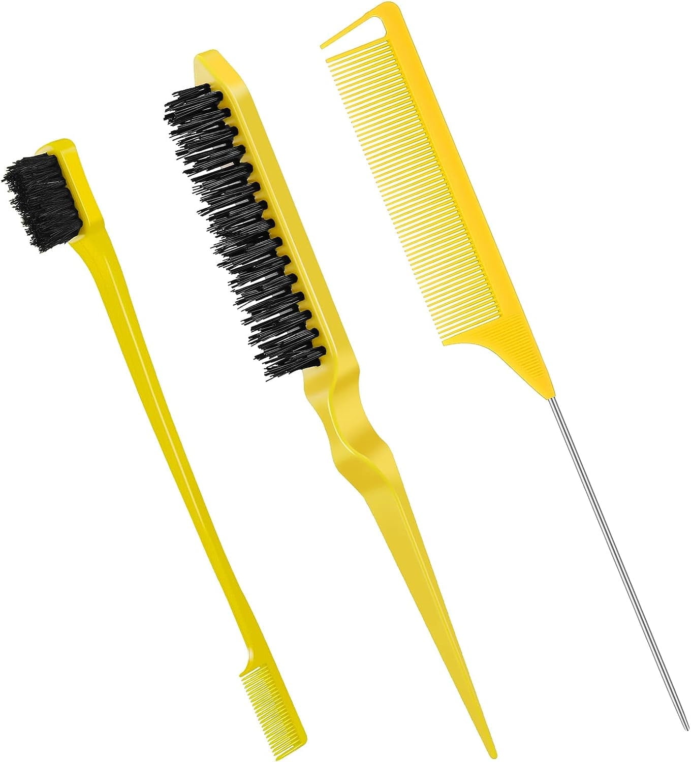 3 Packs Slick Brush Set Teasing Brush Set, Plastic Hair Brush Teasing ...