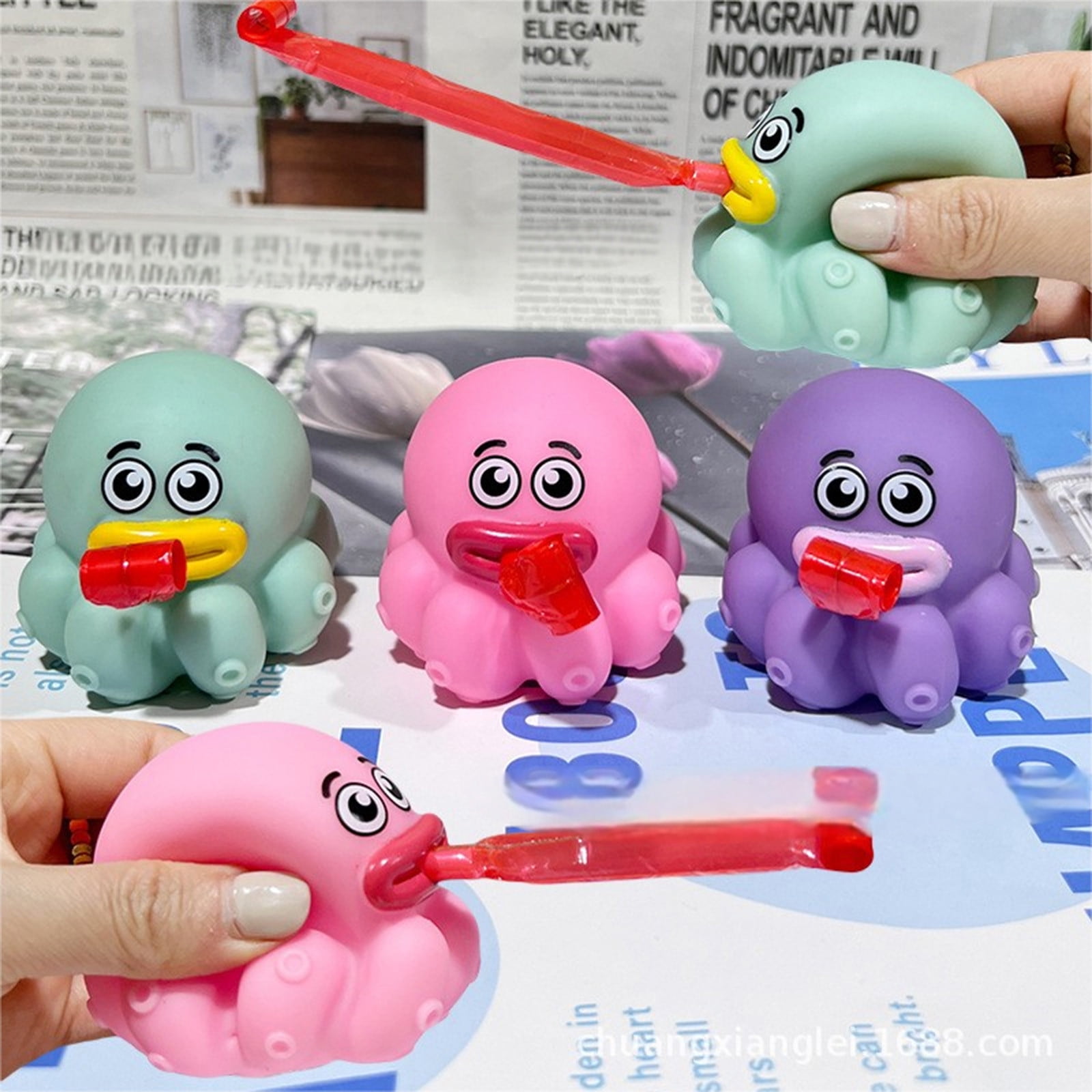 3 Packs Spitting Pinching Relieving Toy Squeezing Voice Rolling Soft ...