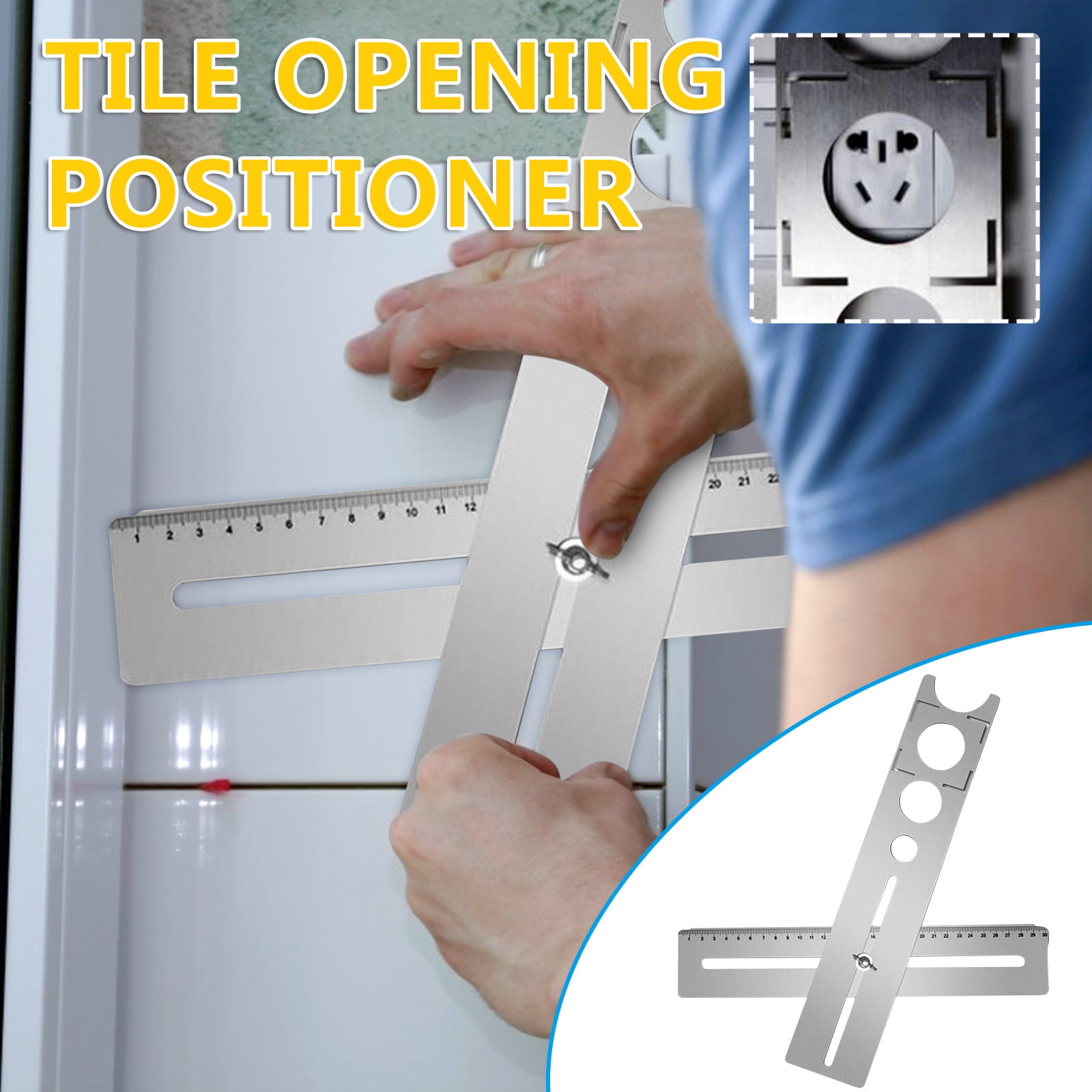 3 Packs Stainless Steel Tile Hole Locator Multi-Function Universal ...