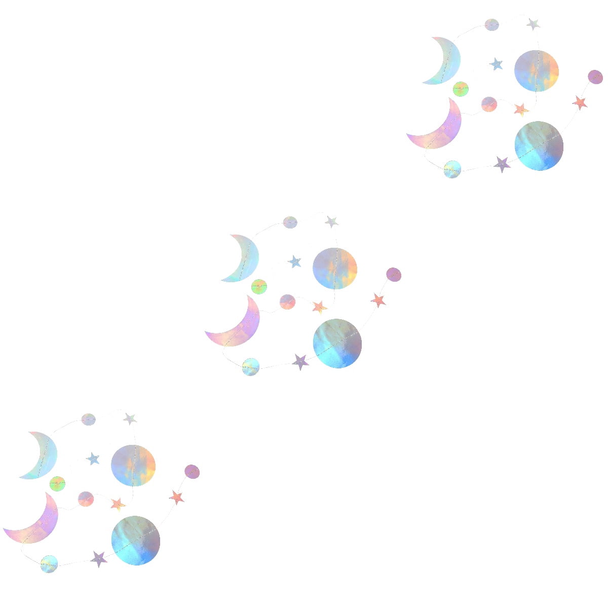 3 Packs Star Moon Shape Pendant Party Layout Hanging Banner Decorative ...