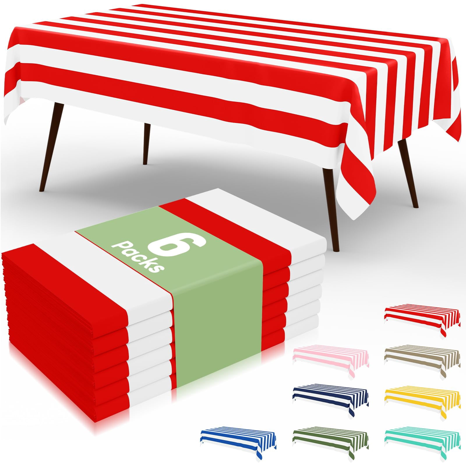 3 Packs Striped Disposable Tablecloth 54x108 Inch Waterproof Leakproof ...
