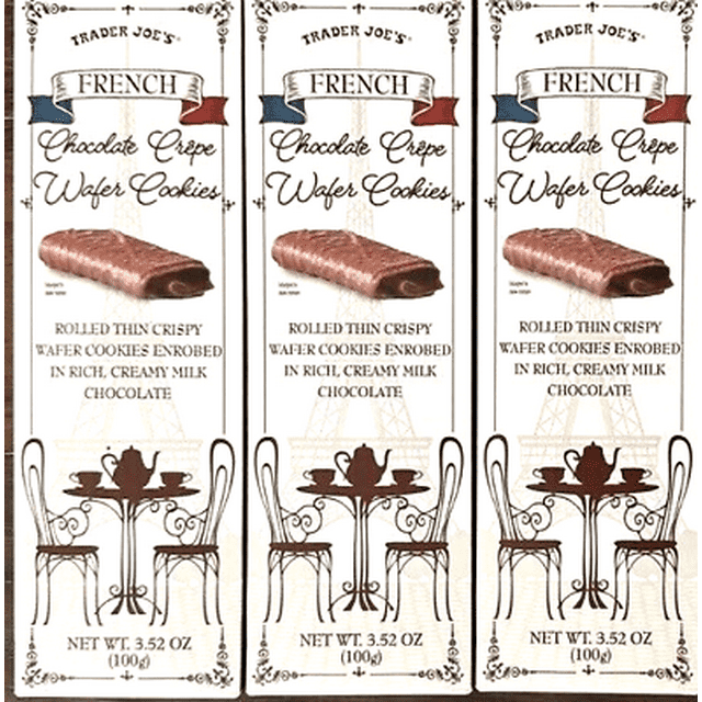 3 Packs Trader Joe's French Chocolate Crepe Wafer Cookies 3.52 oz Each ...