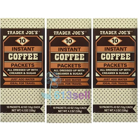 3 Packs Instant Coffee Packets with Creamer & Sugar 4.2oz Each Pack ...