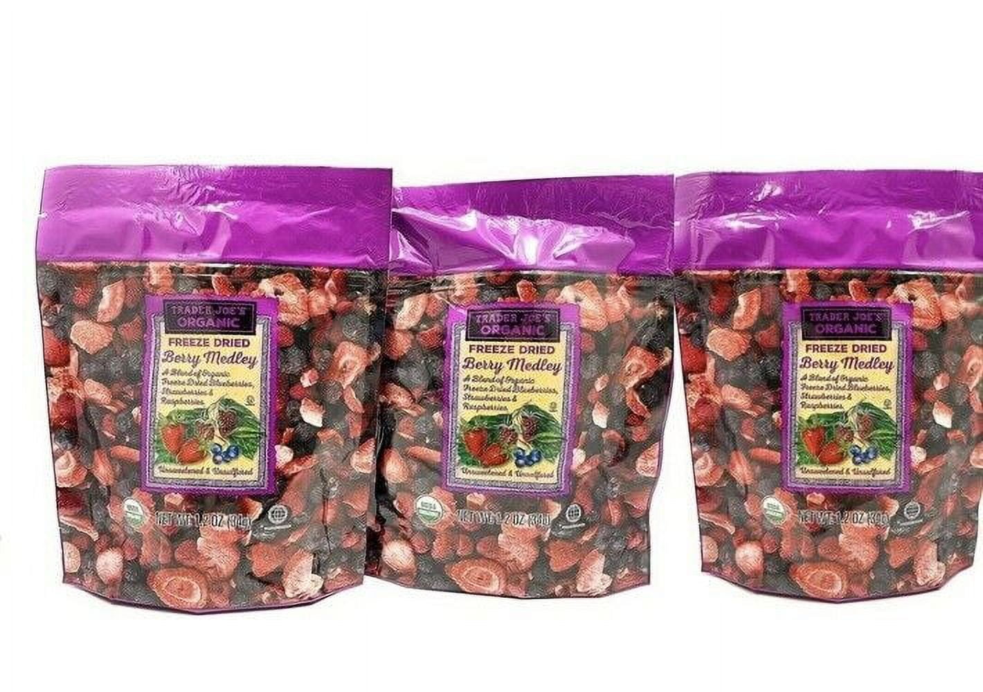 3 Packs Trader Joe's Organic Freeze Dried Berry Medley 1.2 oz Each Pack ...