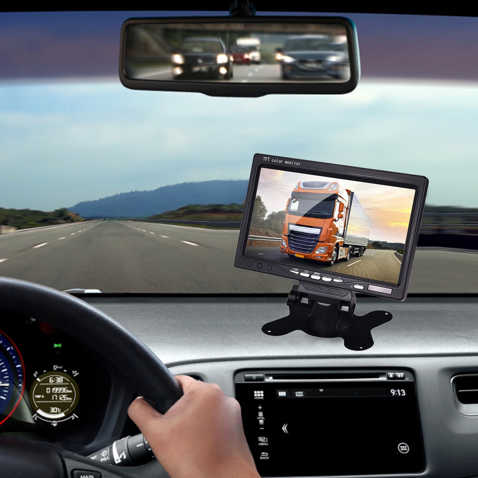 3 Packs Universal 7" Car LCD Display Monitor with Dual AV Inputs, Auto ...