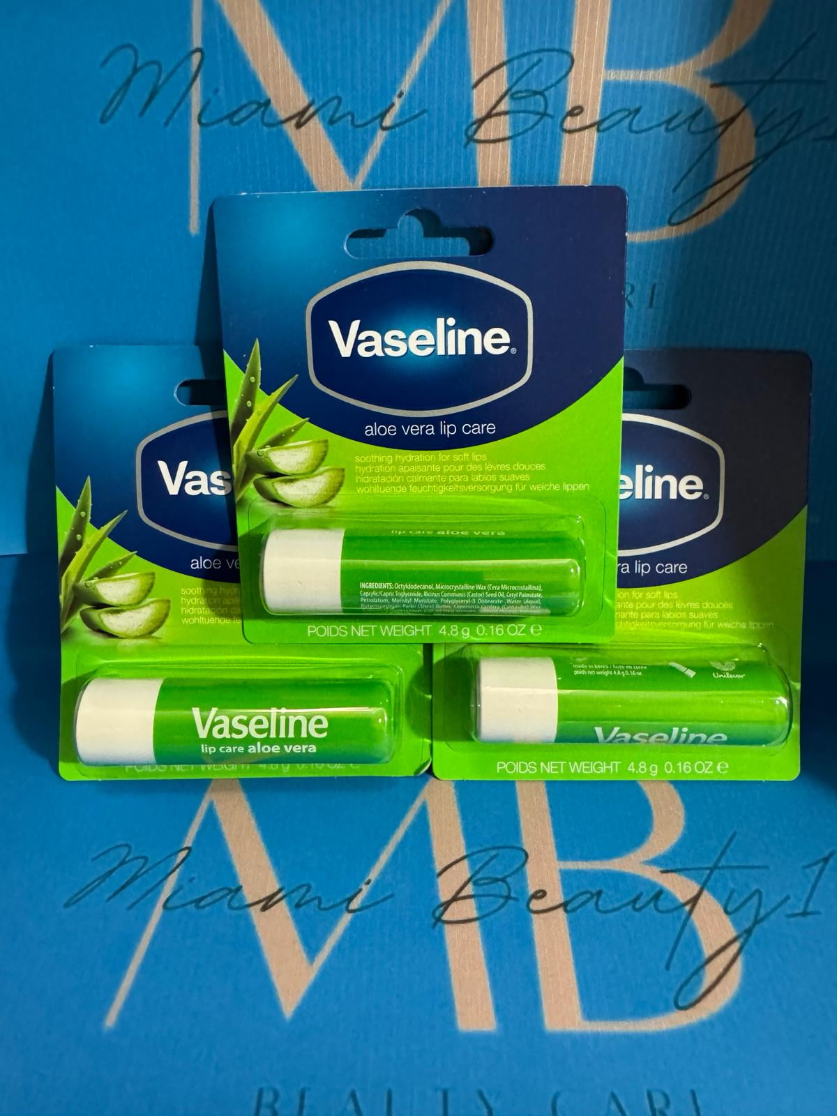 3 Packs Vaseline Lip Care Balm Sticks Aloe Vera Exp:04-26 - Walmart.com
