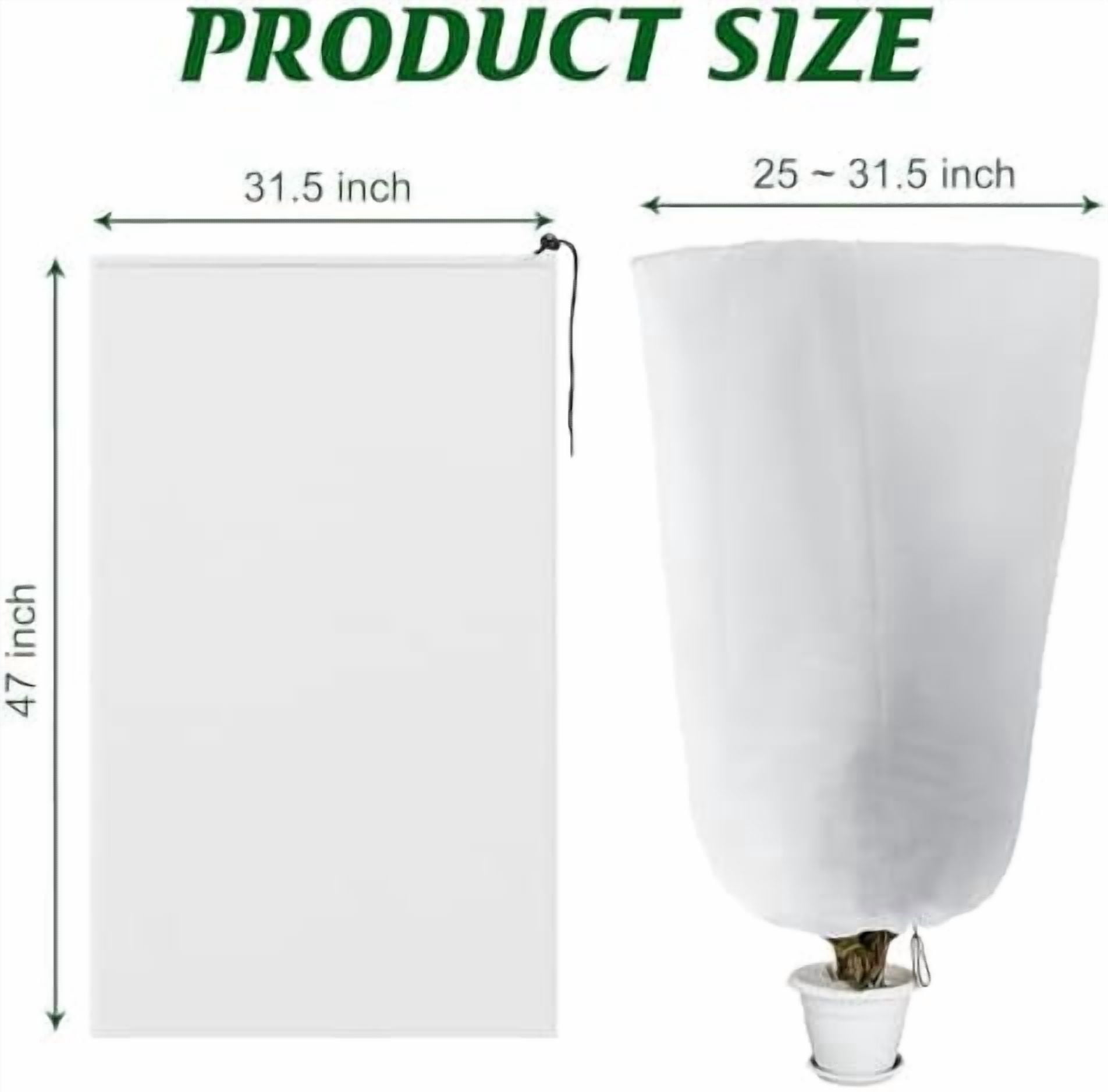3 Packs Winter Drawstring Plant Covers - 47" X 31.5" Warm Plant ...