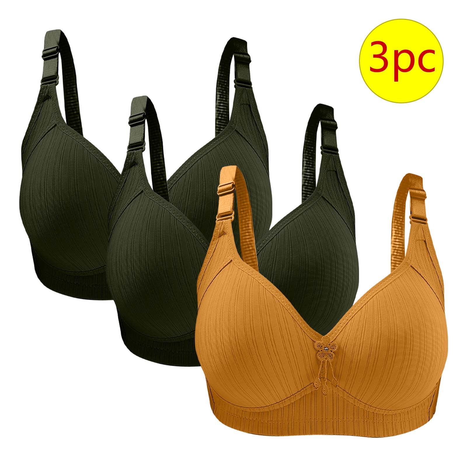 3 Packs Womens No Underwire Push Up Bras C Cup Full Coverage Bralettes ...