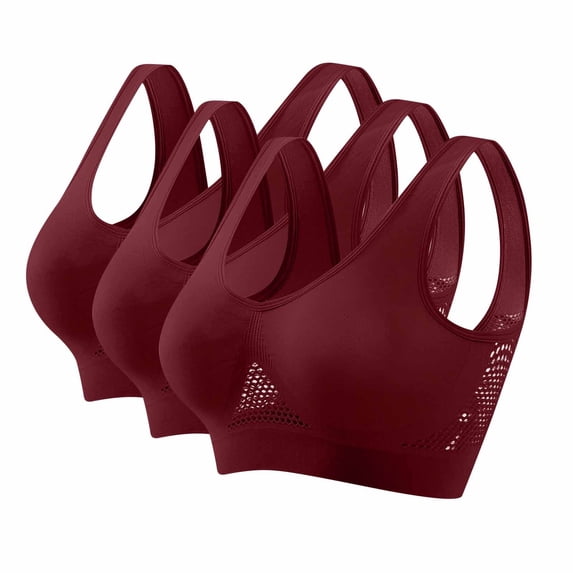 3 Packs Womens Plus Size Bras Seamless Wireless Yoga Sport Bra for ...