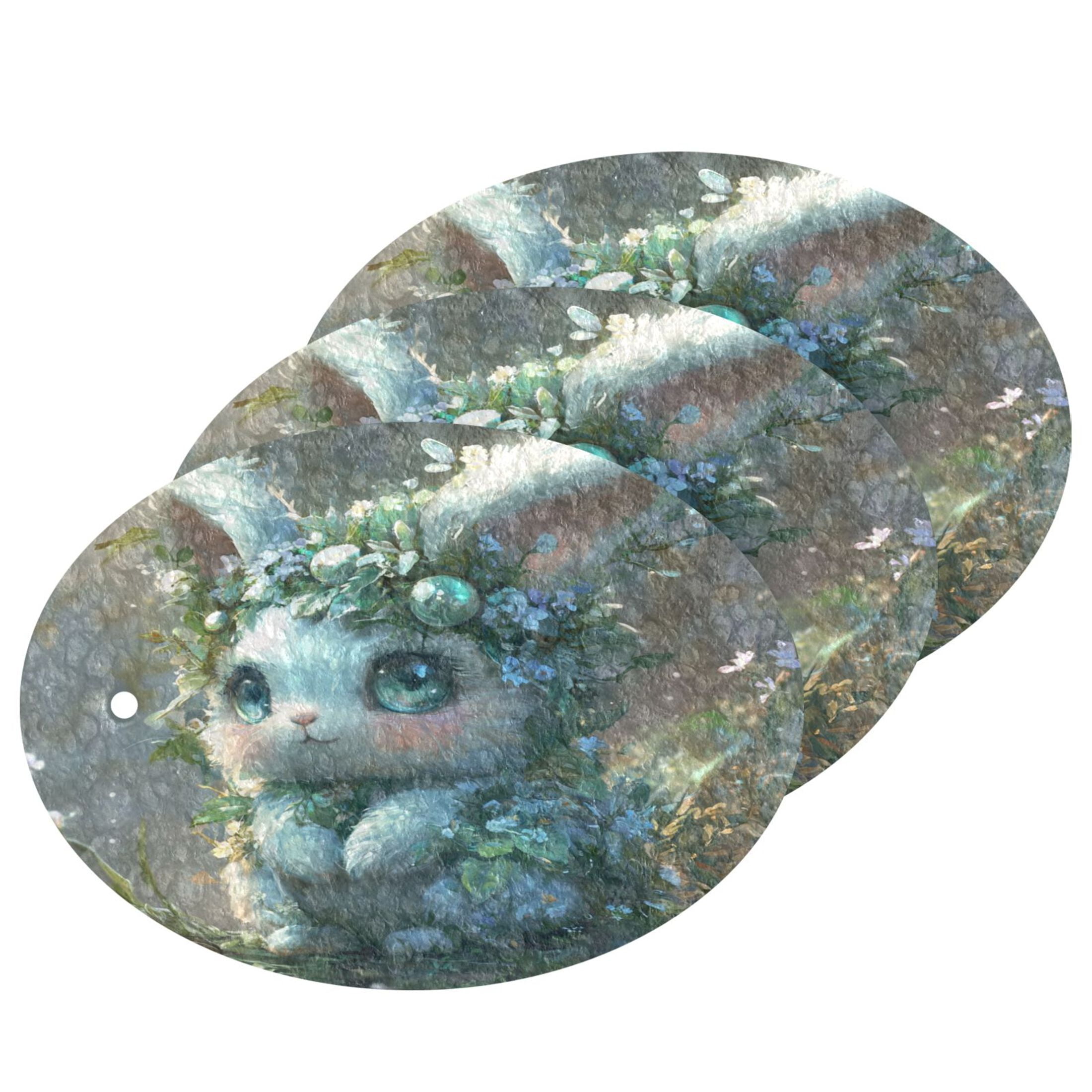 3 Packs Of Wood Pulp Cotton Dishwashing Sponge 3.54x2.56 Inch ...