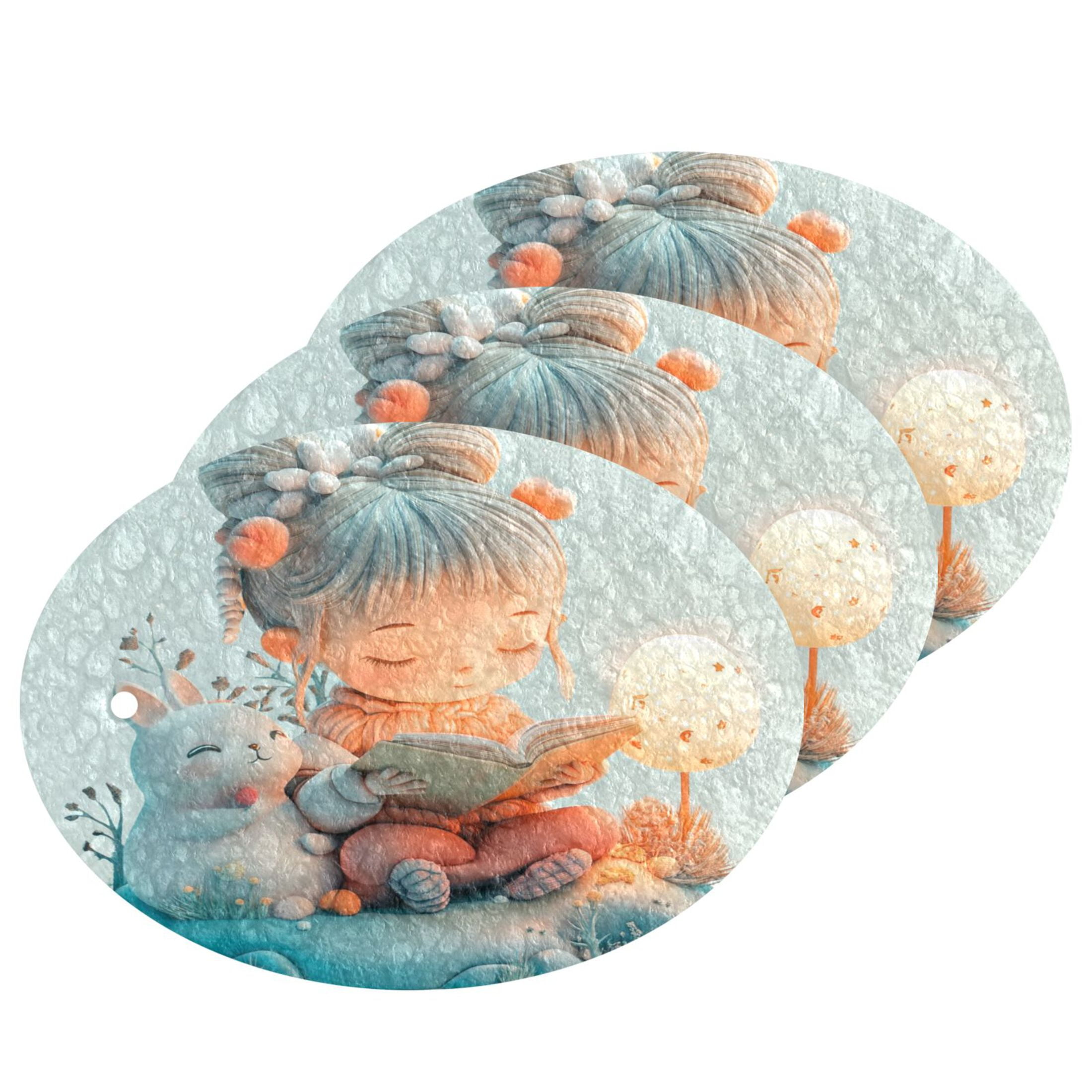 3 Packs Of Wood Pulp Cotton Dishwashing Sponge 3.54x2.56 Inch ...