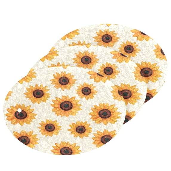 3 Packs Of Wood Pulp Cotton Dishwashing Sponge 3.54x2.56 Inch ...