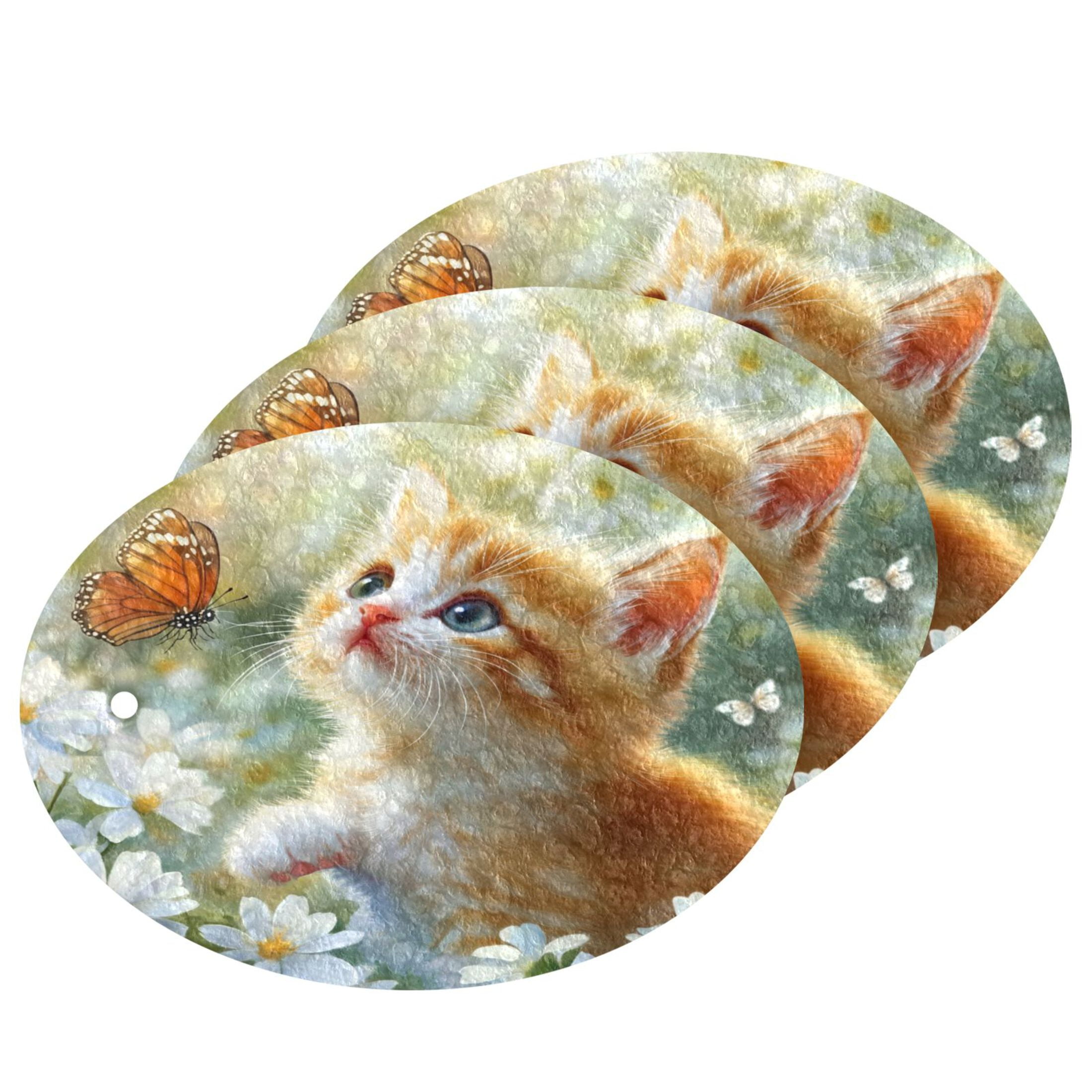3 Packs Of Wood Pulp Cotton Dishwashing Sponge 3.54x2.56 Inch ...