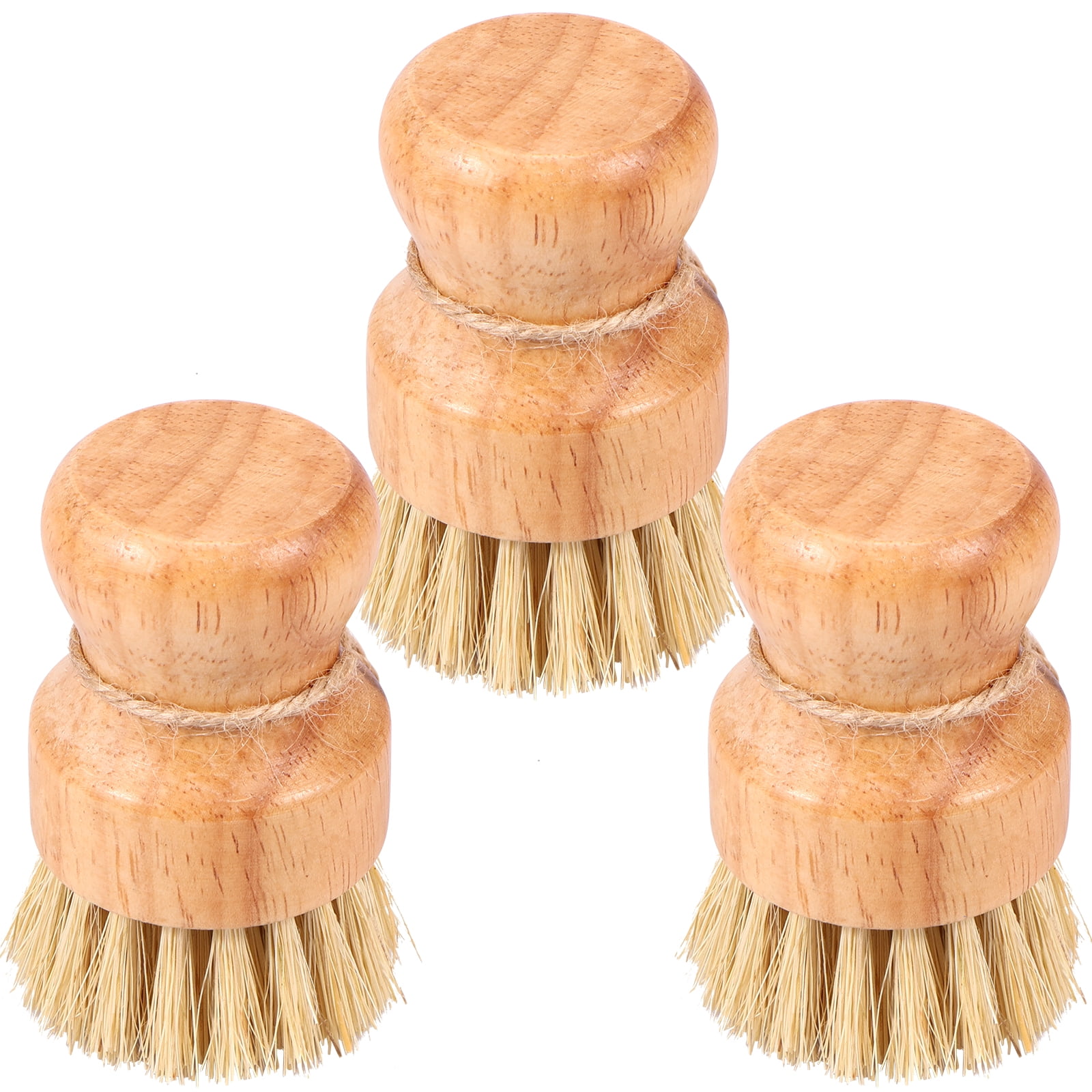3 Packs Wooden Dish Brush Natural Dish Scrub Brush Kitchen Scrub Brush ...