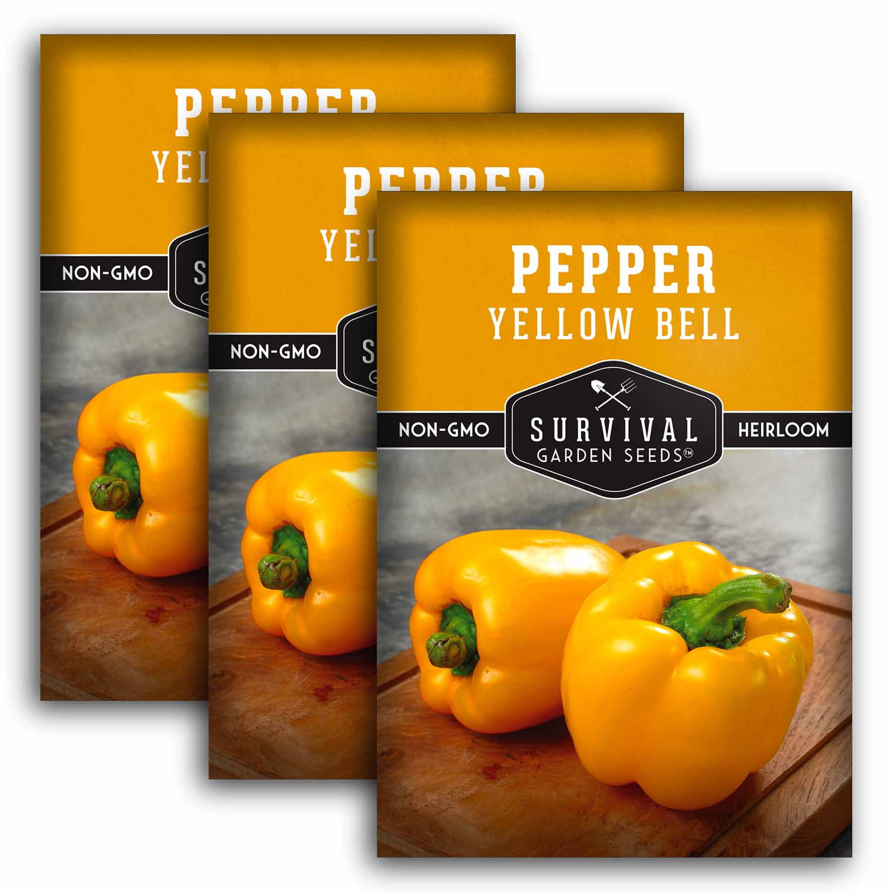 3 packs Yellow Bell Pepper Seed - Non-GMO Heirloom Annual Full Sun ...