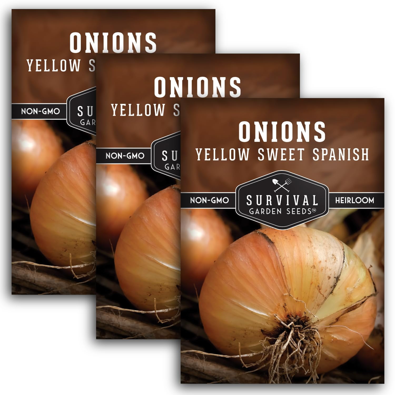 3 Packs Yellow Sweet Spanish Onion Seeds - Long-Day Onions - Non-GMO ...