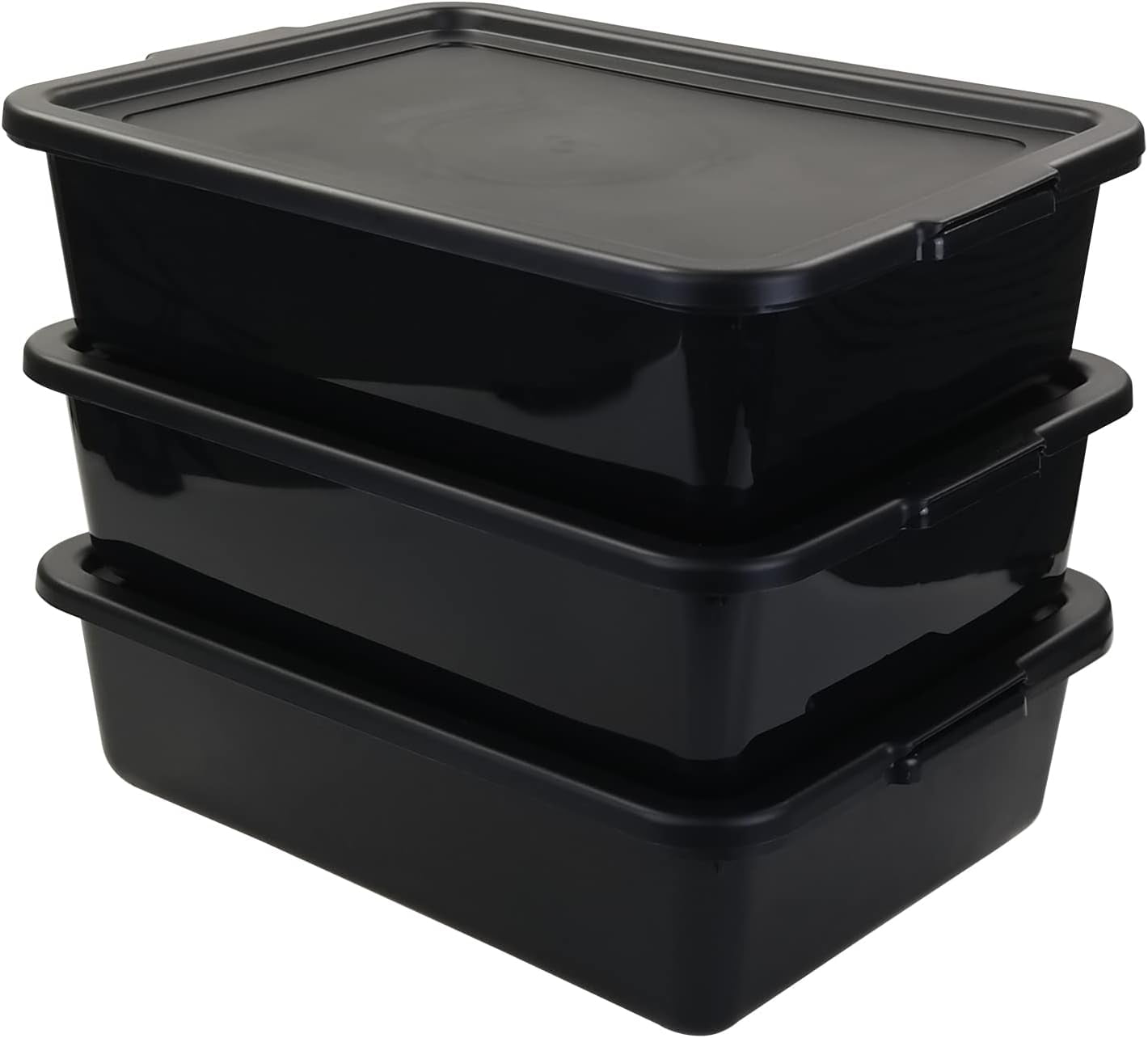 3 Packs of 13 L Food Service Bus Tubs with Lids, Commercial Tote Box ...