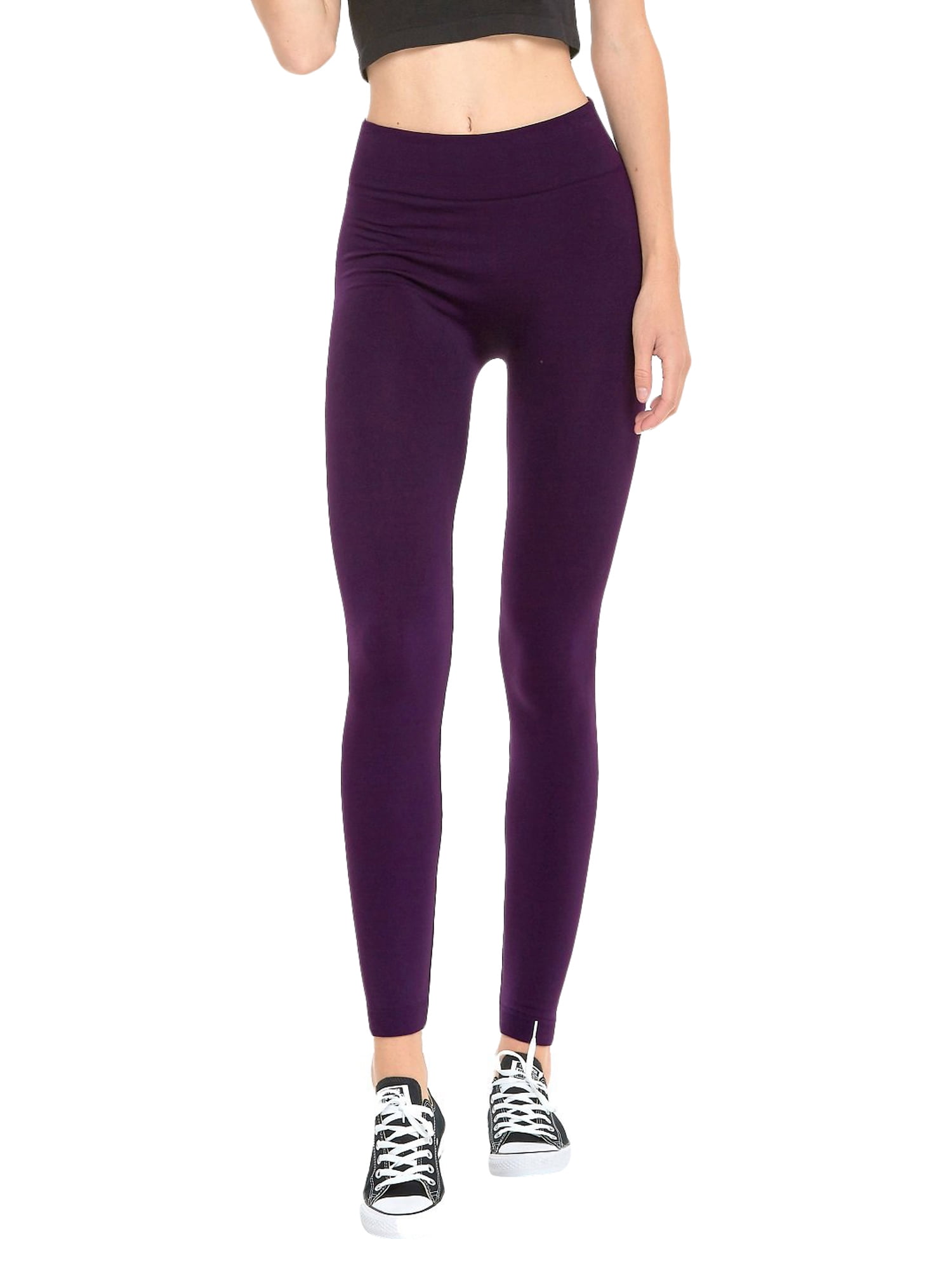 3 Packs of Sofra Women's Seamless High Waist Fleece Lined Warm Winter Leggings (Fits Small to ...