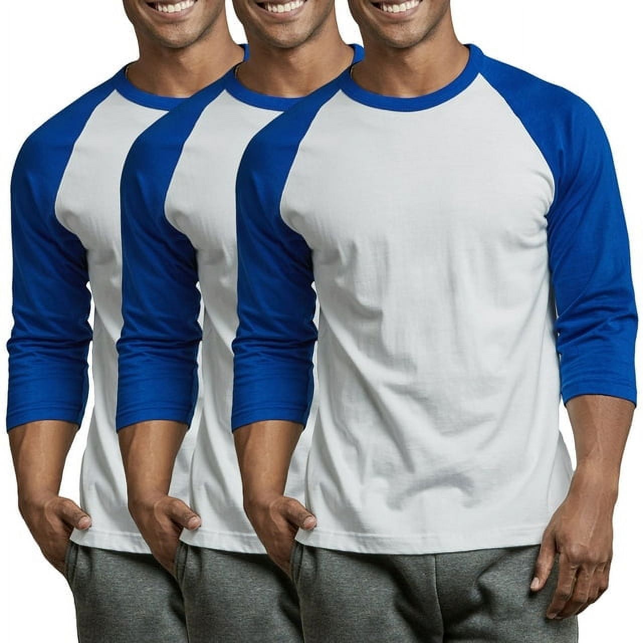 3 Packs of TheLovely Men's 3/4 Sleeve Crew Neck Raglan Jersey Baseball ...