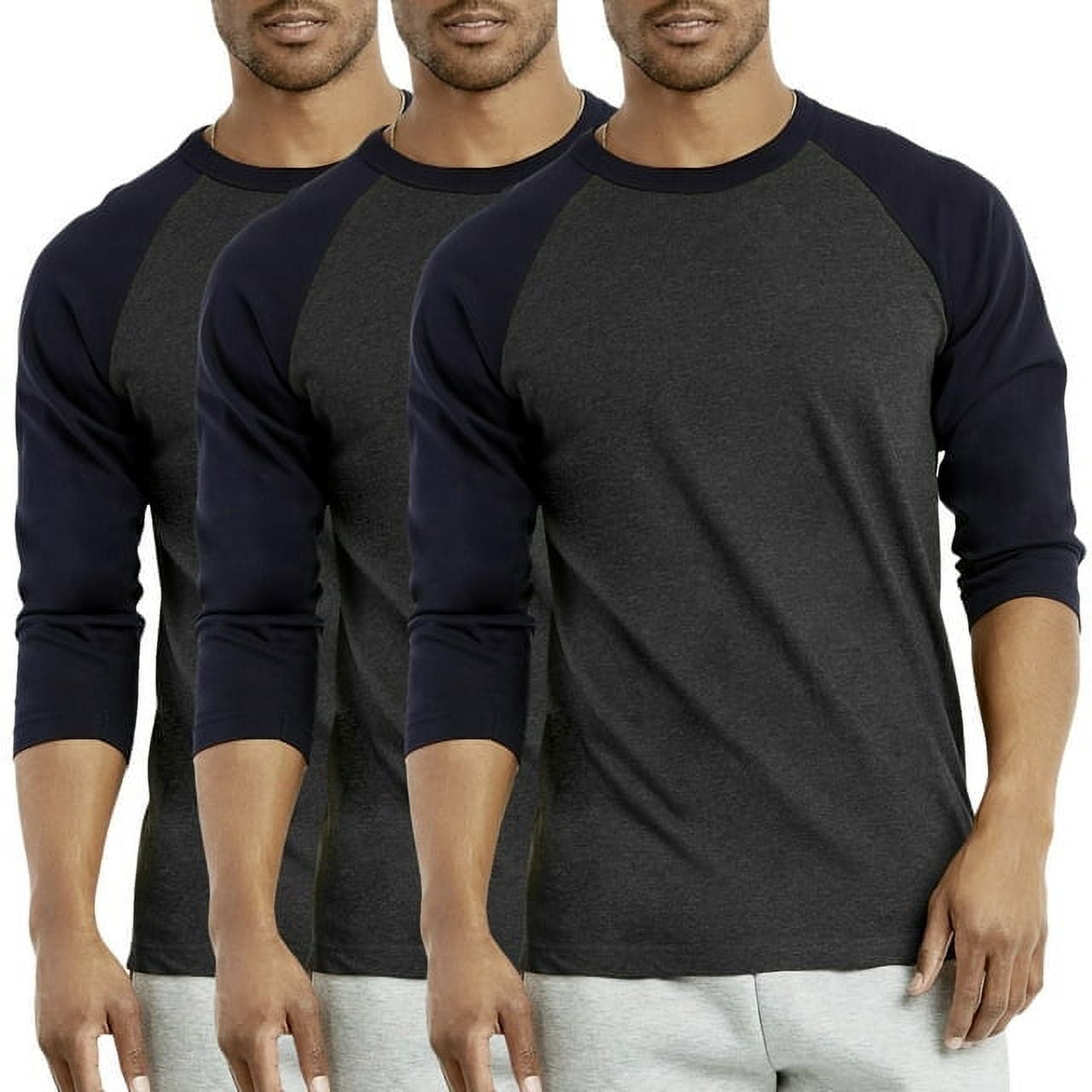 3 Packs of TheLovely Men's 3/4 Sleeve Crew Neck Raglan Jersey Baseball ...