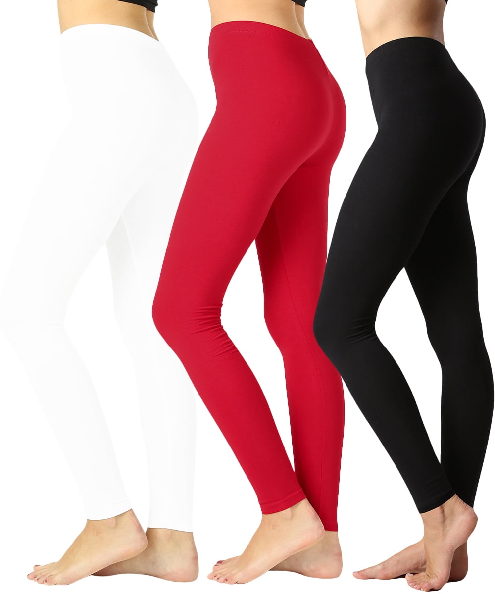 3 Packs of TheLovely Women Premium Cotton High Waist Full Length ...