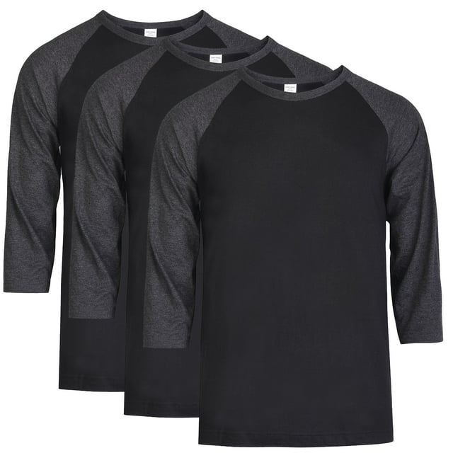 3 Packs of Top Pro Men's 3/4 Sleeve Crew Neck Raglan Jersey Baseball ...
