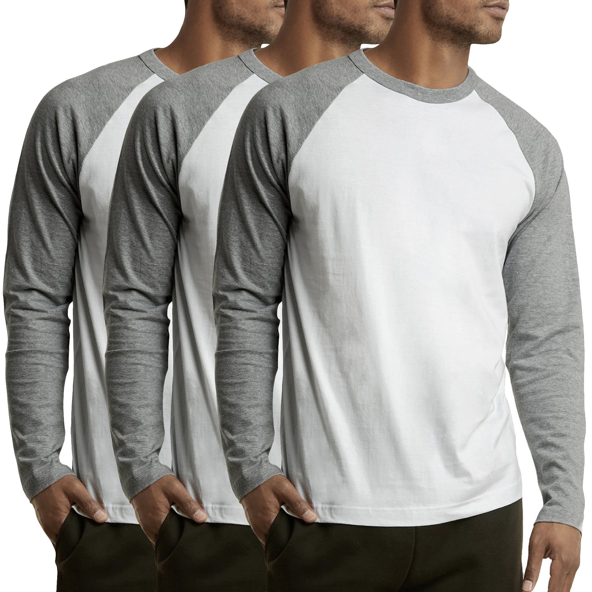 3 Packs of Top Pro Men's 3/4 Sleeve Crew Neck Raglan Jersey Baseball ...