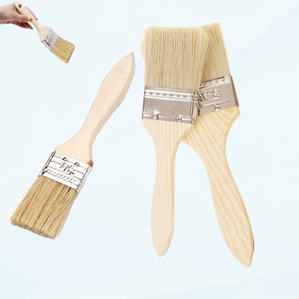 3 Paint Brushes, Wood Handle Brush Glossy Paint Brush, Suitable for Oil ...