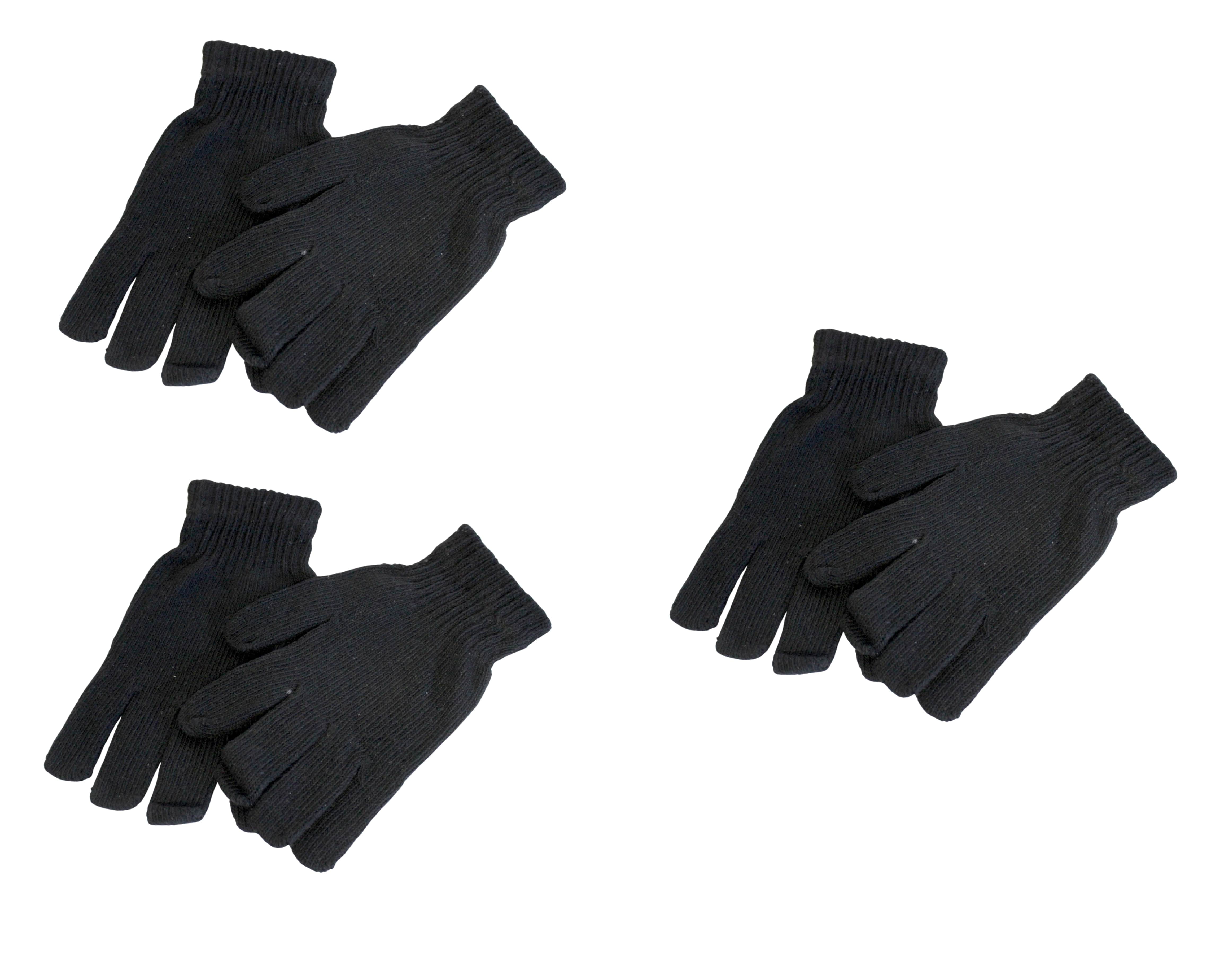 3 Pair Acrylic Knit Multi Purpose Home Repair Garden Gloves Hand ...