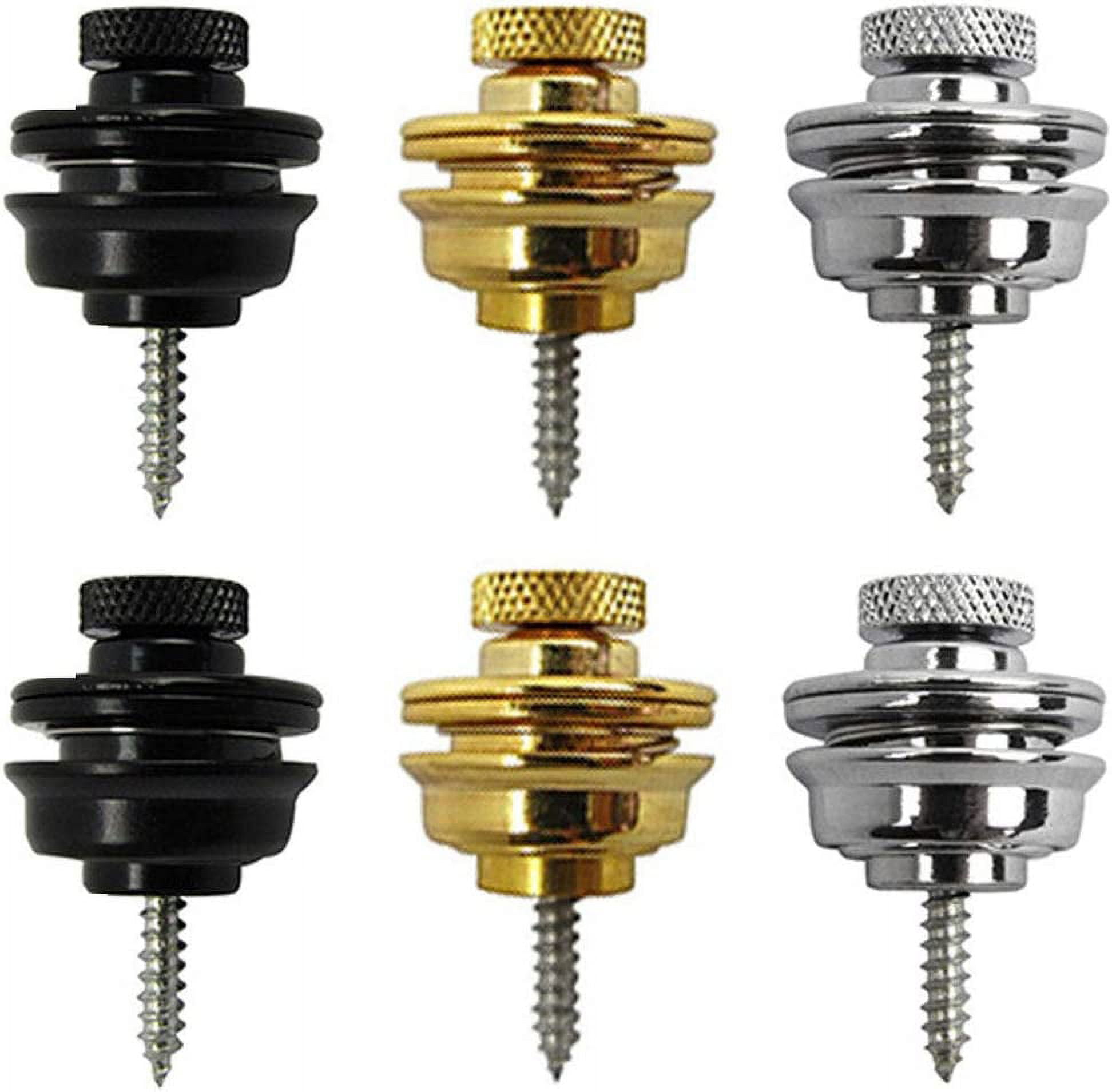 3 Pair Guitar Strap Lock Set Heavy Duty Metal Button Security Straplock ...