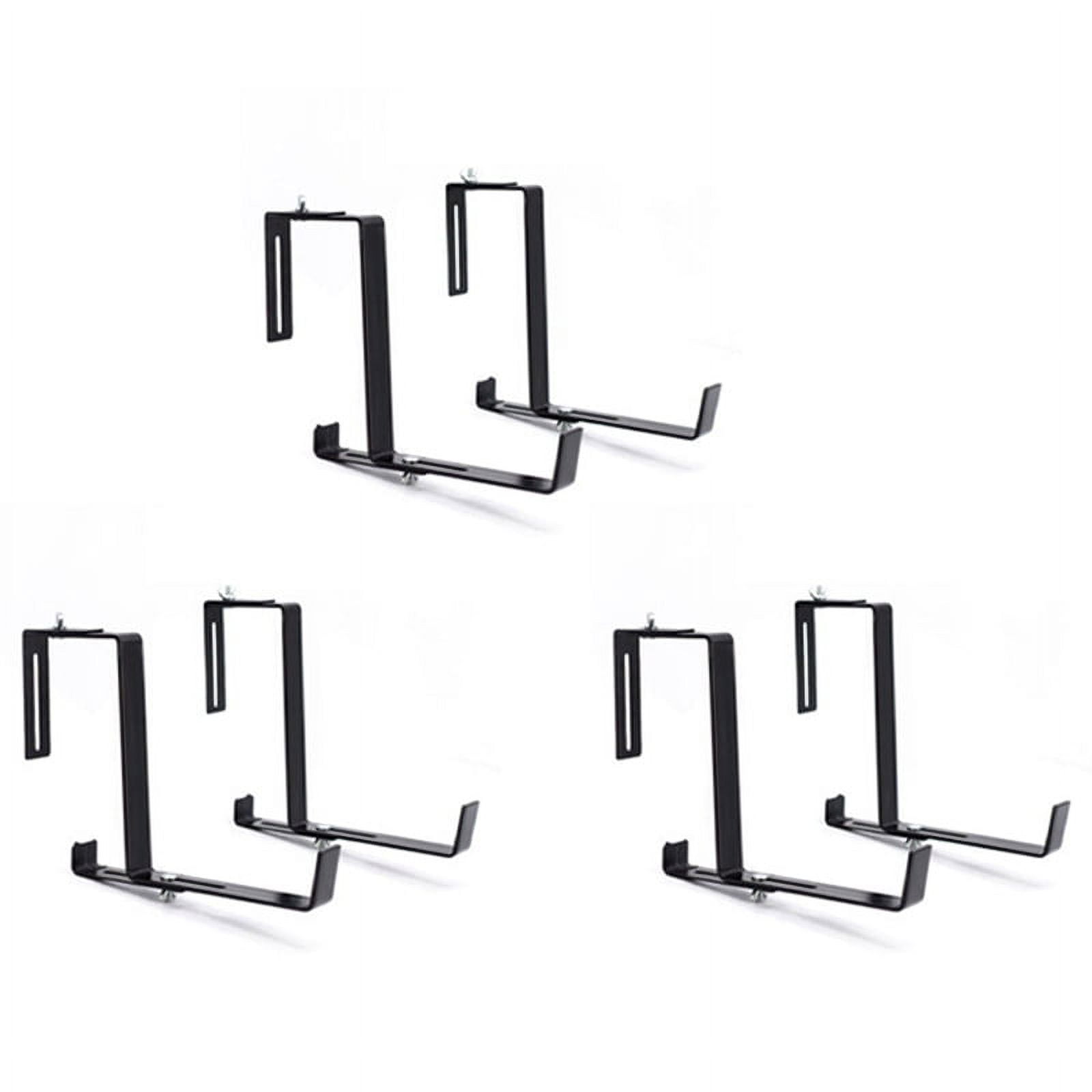 3 Pair Hook Trough Plant Pot Hanging Hooks Rail Balcony Planter Holder ...