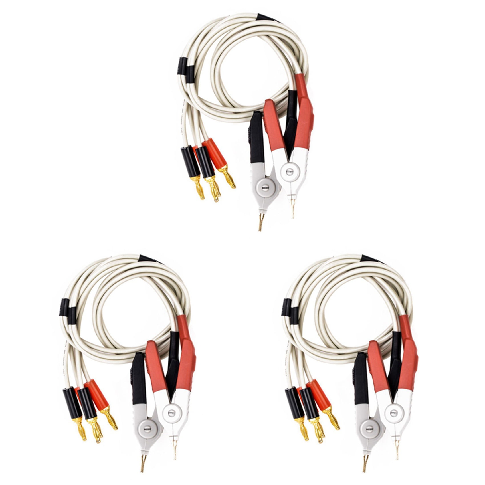 3 Pair Insulated Banana Plug Clips Cable Low Resistance LCR Clip Probe ...