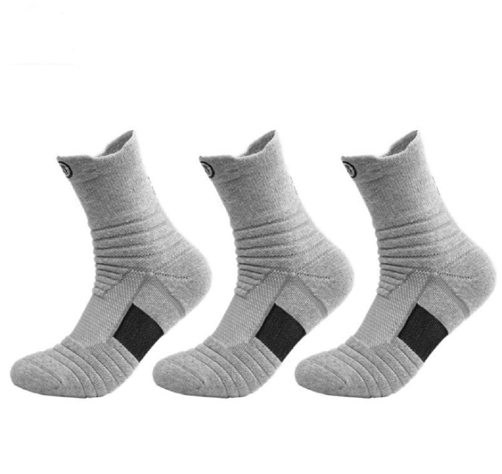 3-Pair Men's Cotton Sports Compression Socks – Mid-Crew Athletic ...