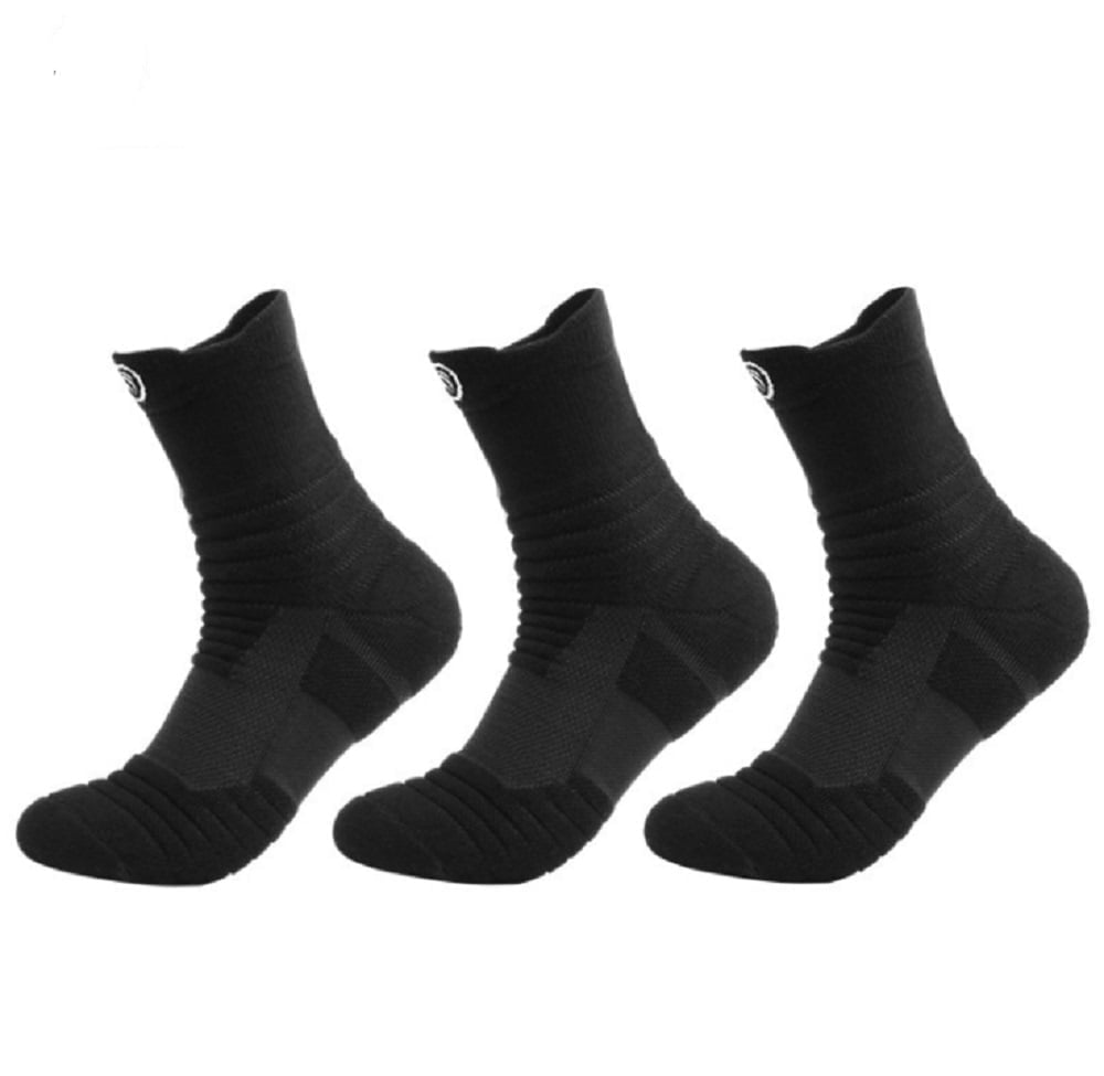 3-Pair Men's Cotton Sports Compression Socks – Mid-Crew Athletic ...