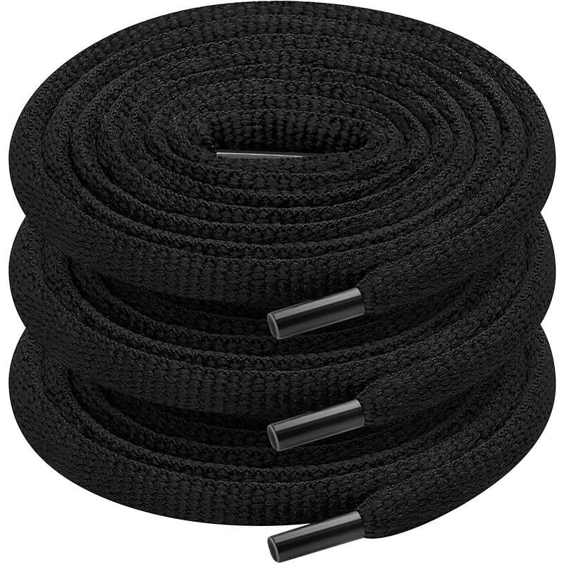 3 Pair Oval Shoe Laces, Half Round 1/4" Shoelaces for Athletic Running Sneakers Shoes Boot ...