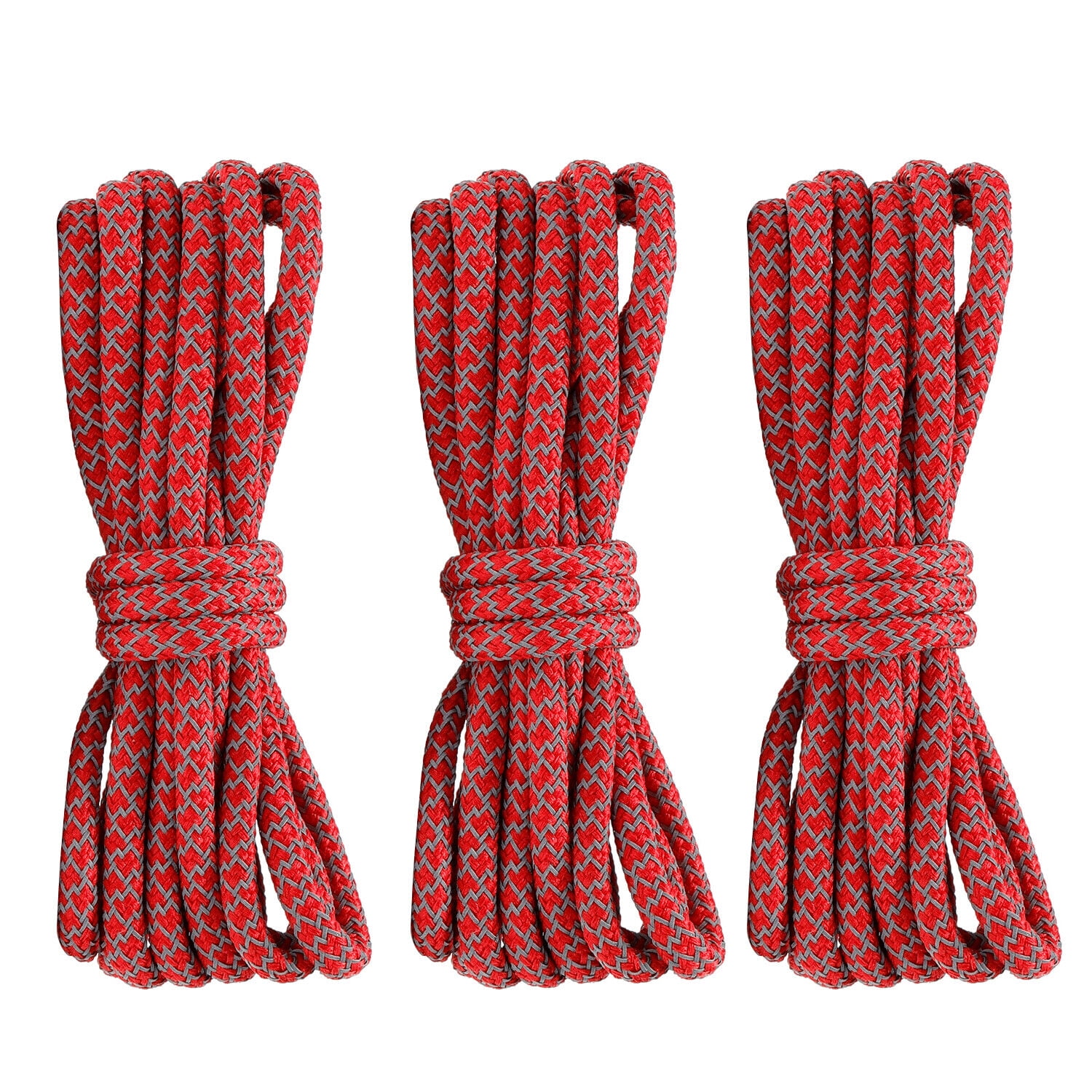 3 Pair Round Reflective Rope Shoelaces Replacement Boot laces for ...