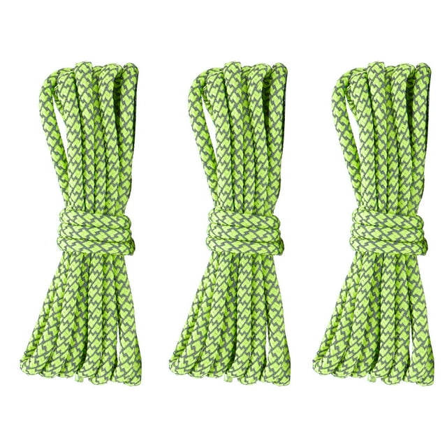 3 Pair Round Reflective Rope Shoelaces Replacement Boot laces for ...