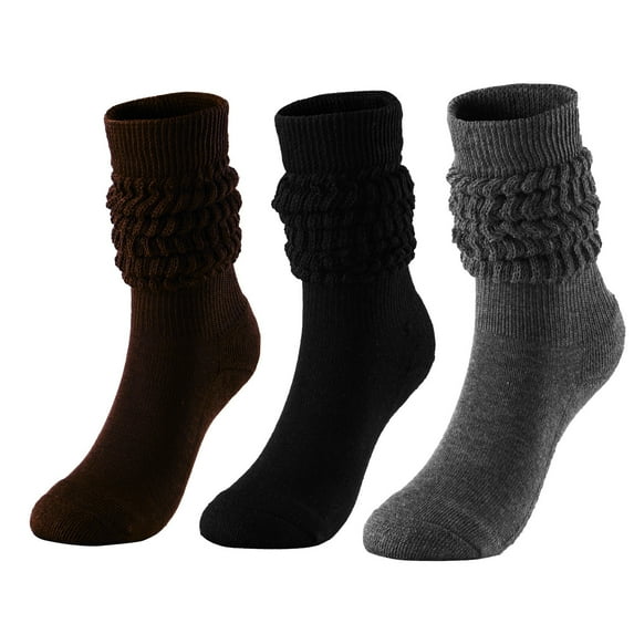 3 Pair Slouch Slouchy Socks Pack Knee High Scrunch 80s 90s Stacked Boot ...