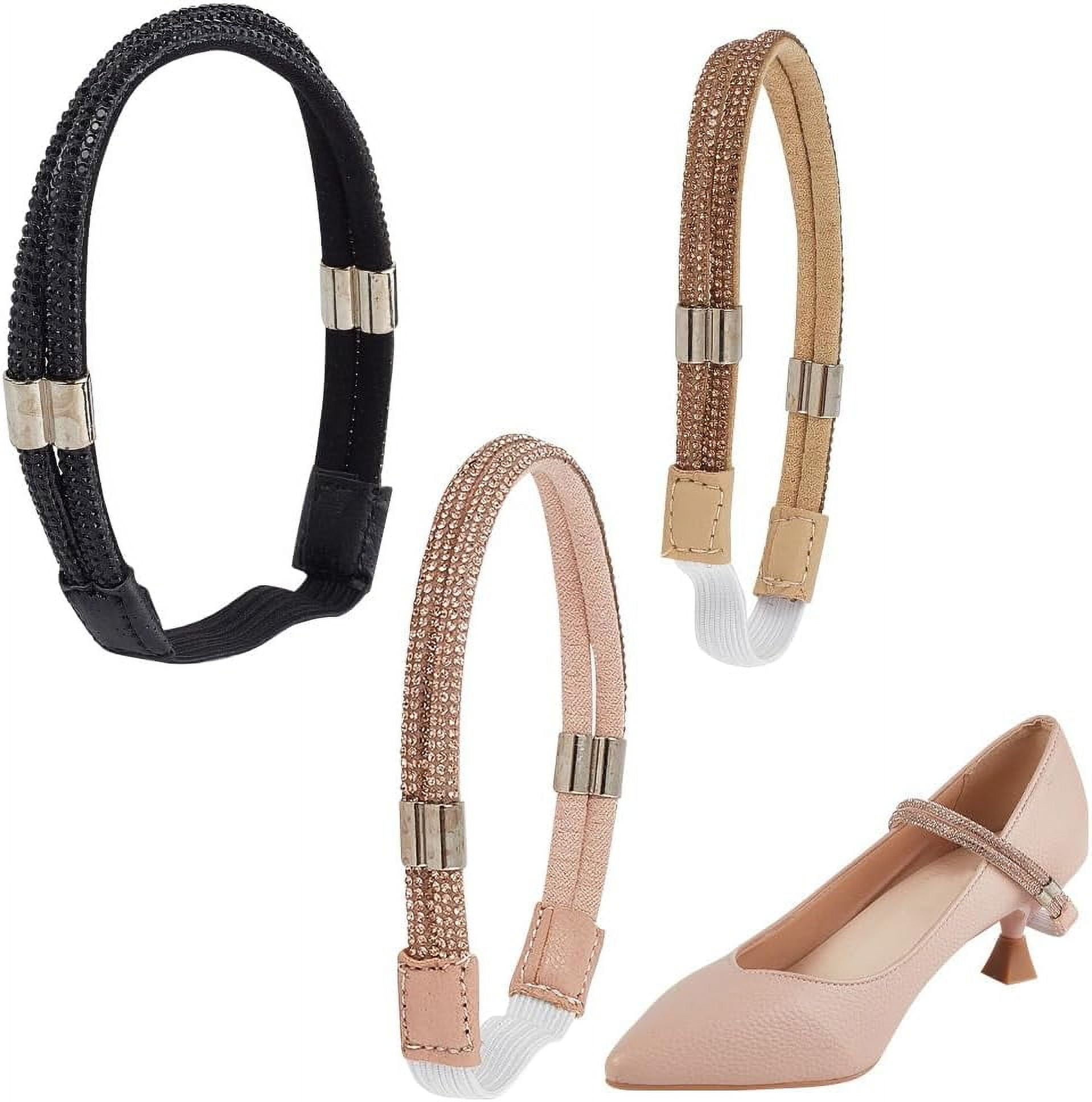 3 Pairs 3 Colors Shoe Straps Detachable Elastic for Heels Fixed ...