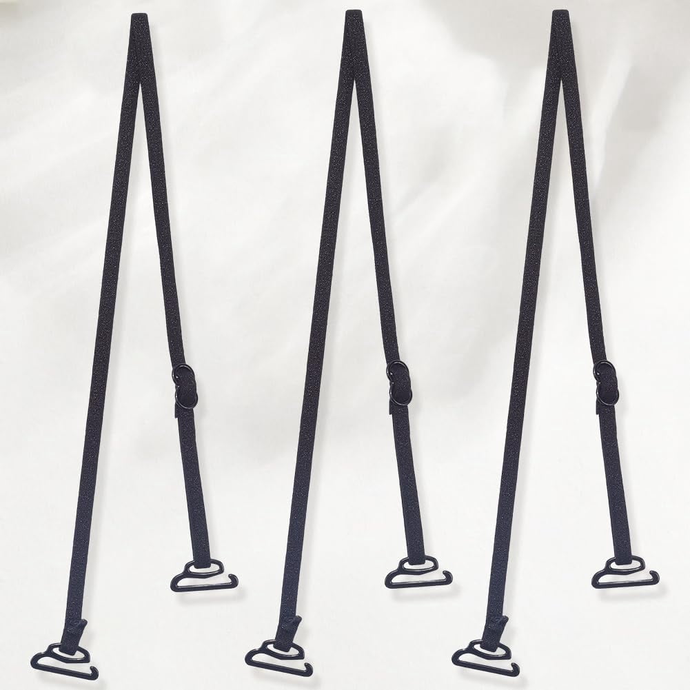3 Pairs 5MM Black Bra Straps Replacement Thin Soild Adjustable ...