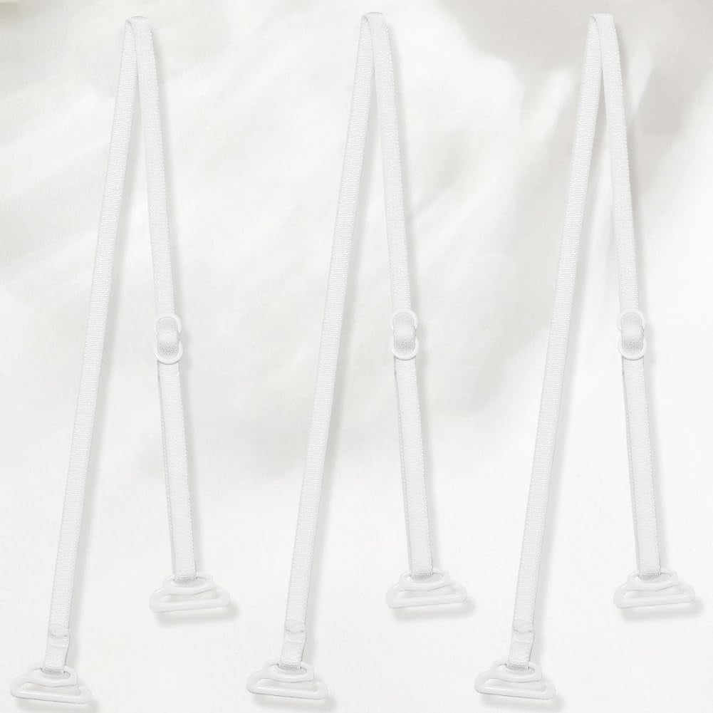 3 Pairs 5MM White Bra Straps Replacement Thin Soild Adjustable ...
