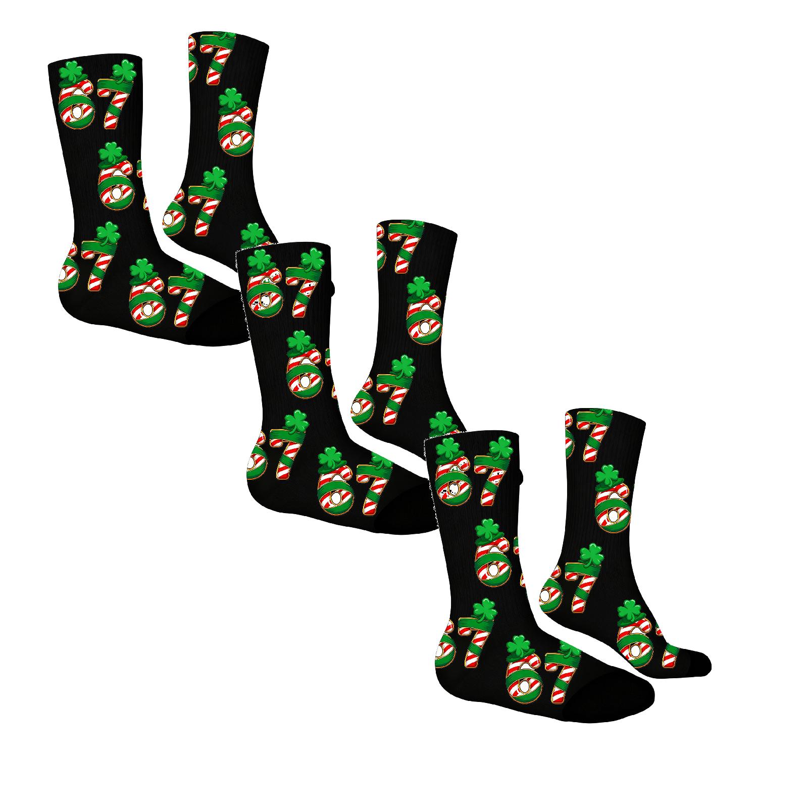 3 Pairs 67 Socks Ice Cream 6 7 Meme Novelty, 6 7 Creams Drips Baseball ...
