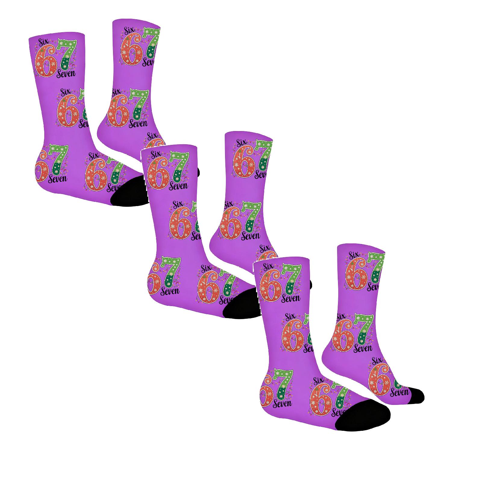 3 Pairs 67 Socks,Six Seven Ice Cream Drip,Stocking Stuffers Gifts for ...