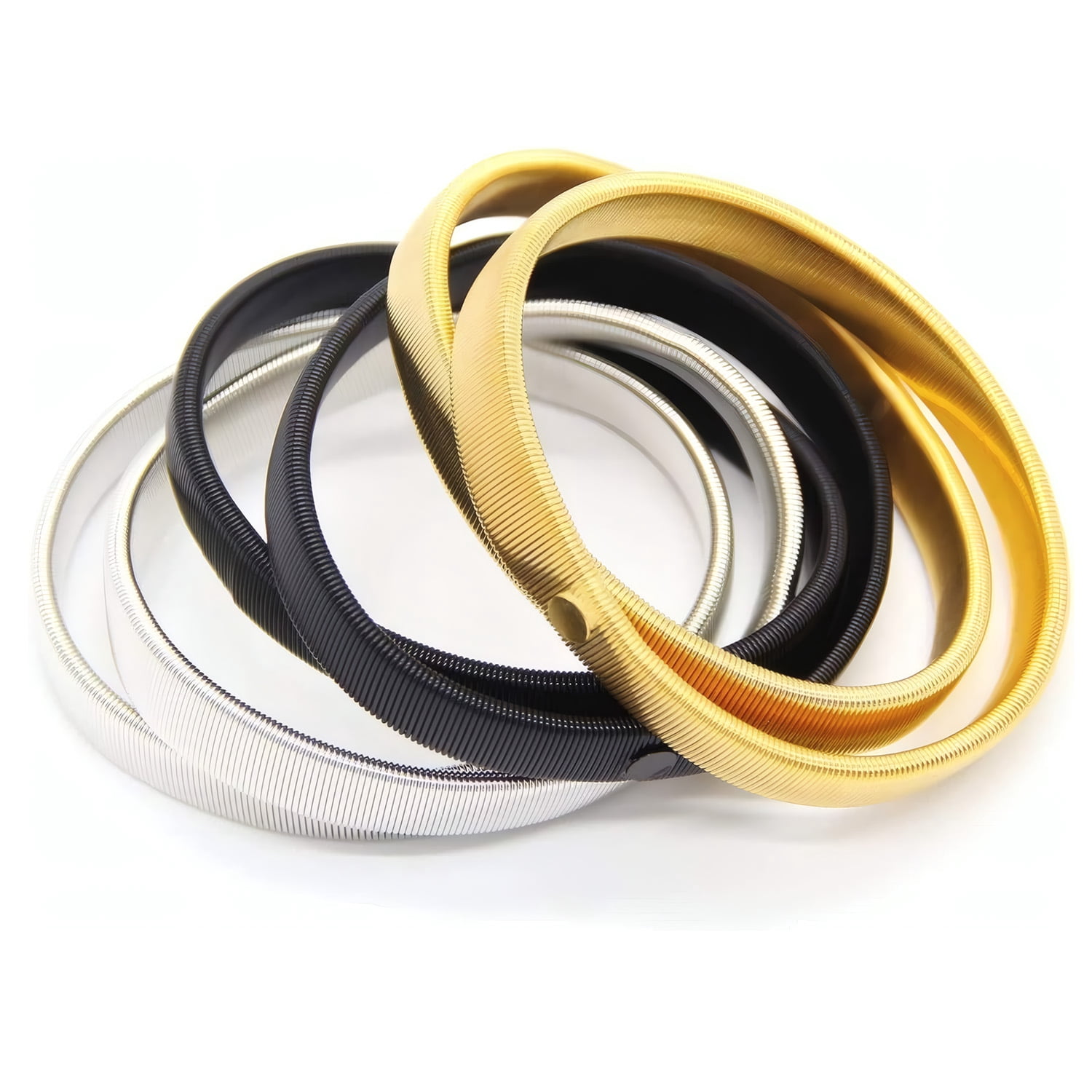 3 Pairs (6pcs) Anti-Slip Sleeve Garters – Stretchy Steel Wire Armbands ...