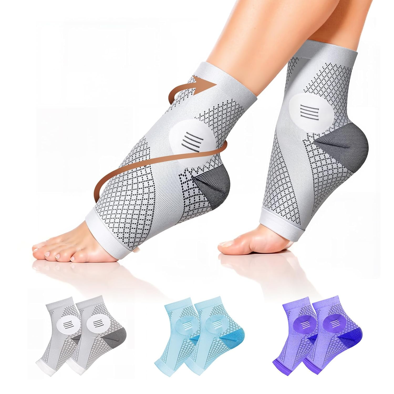 3 Pairs Ankle Compression Socks for Toeless, Open Toe Compression Socks ...