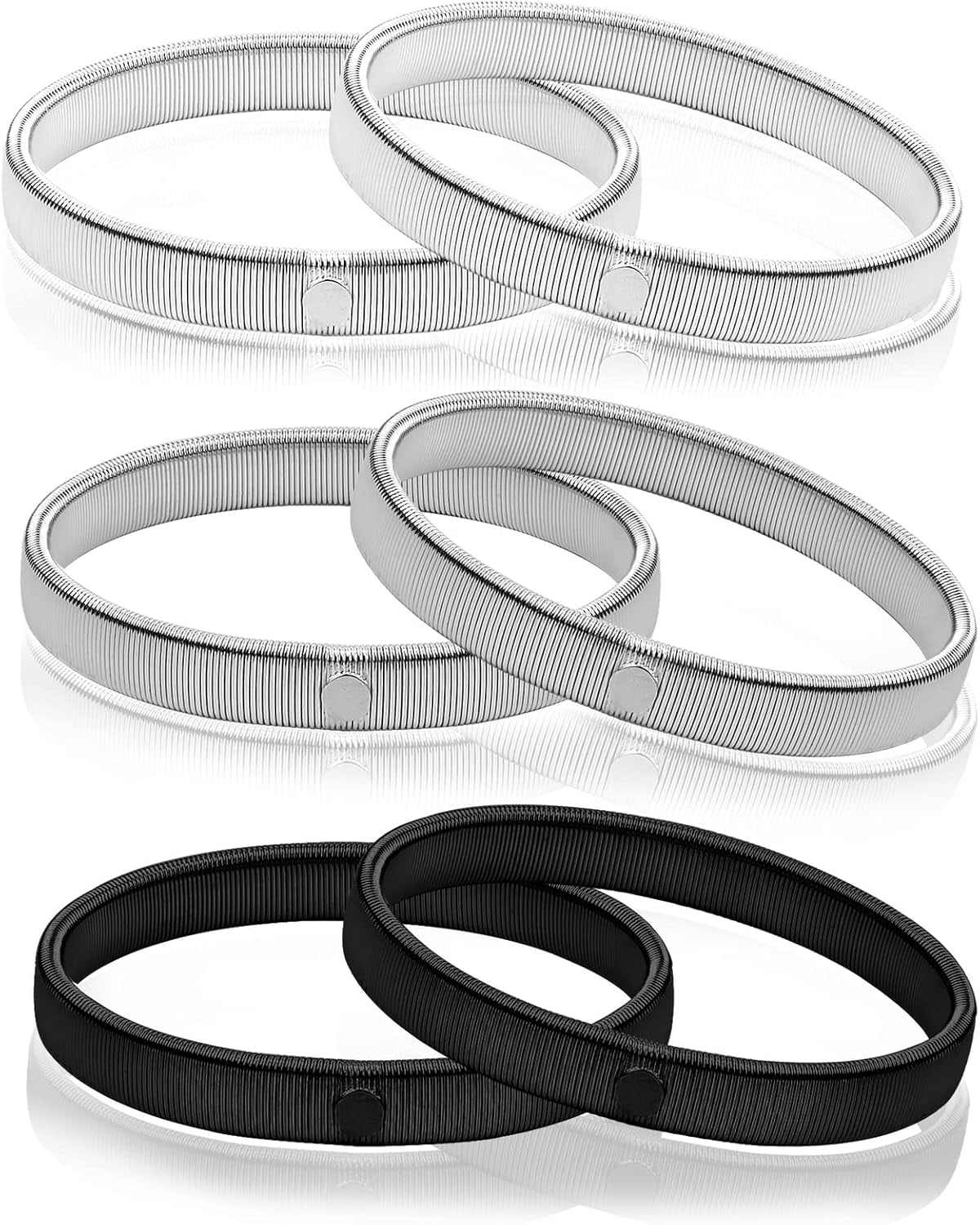 3 Pairs Anti-Slip Shirt Sleeve Holders, Unisex Metal Armbands Stretchy ...