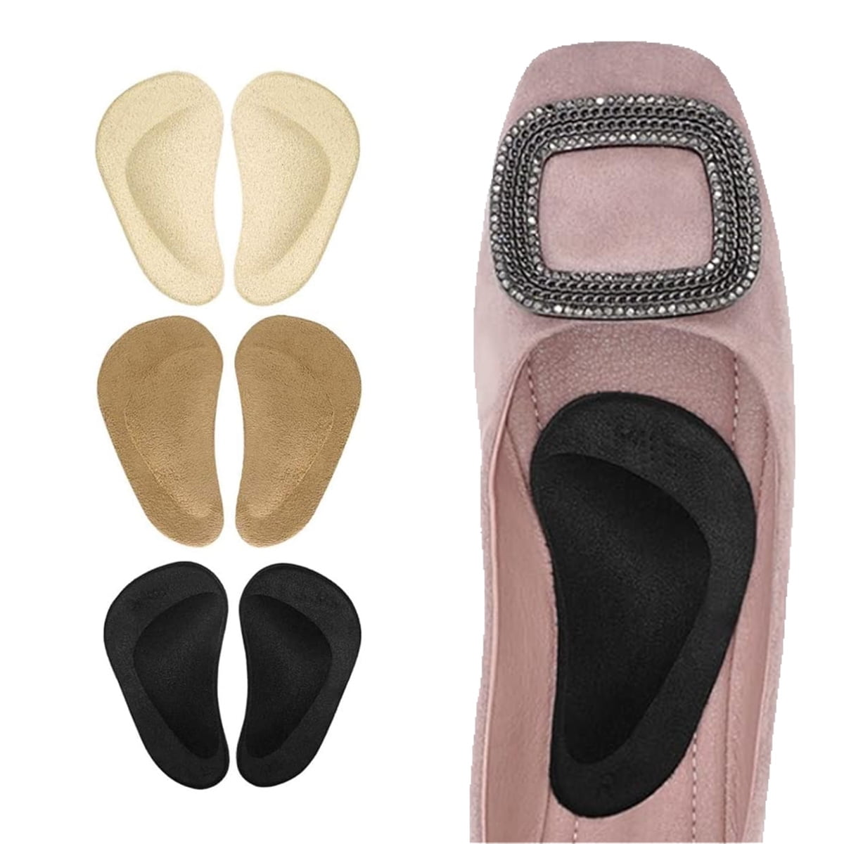 3 Pairs Arch Support Shoe Insoles for Flat Feet, Gel Arch Inserts for ...