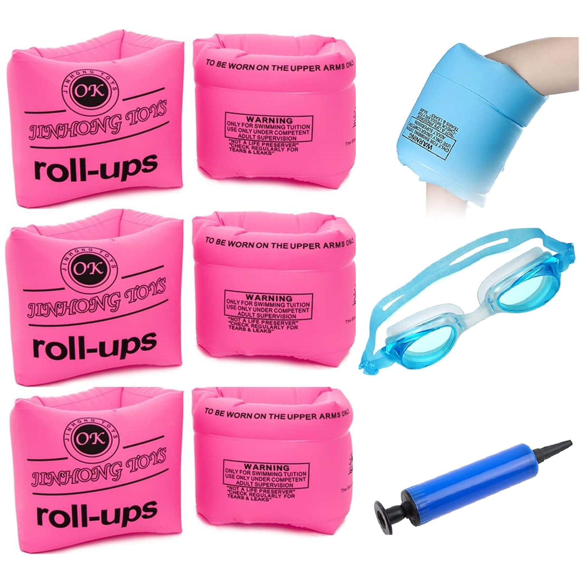 3 Pairs Arm Floaties for Kids Inflatable Swim Arm Bands Pool Floaties ...